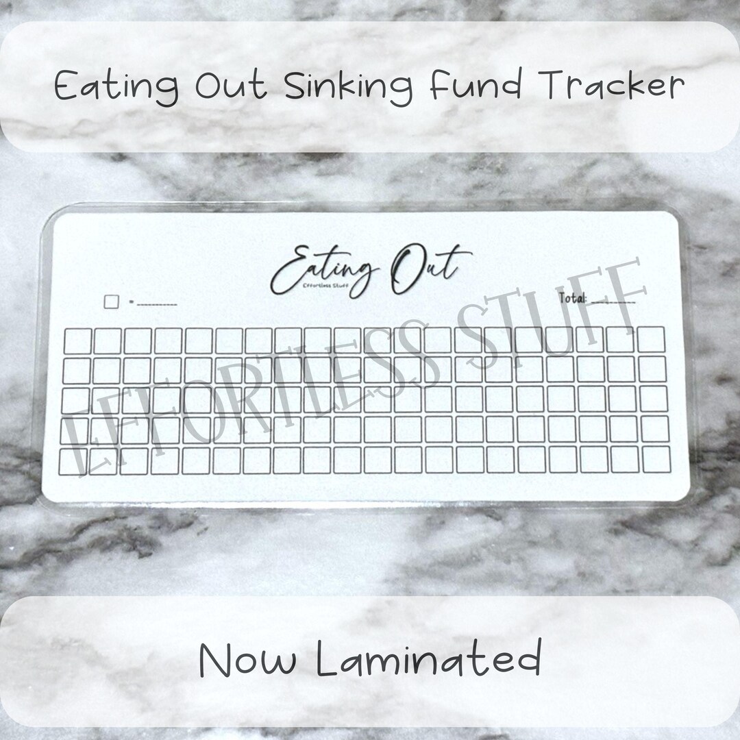 Laminated Eating Out Tracker | Fits A6 | Sinking Fund | Savings Fund ...