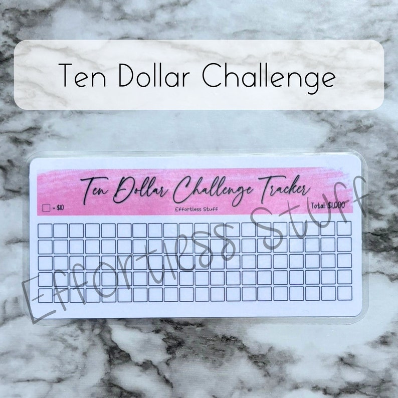 Laminated Pink Color Savings Challenge Blank Design Tracker | Fits A6 ...
