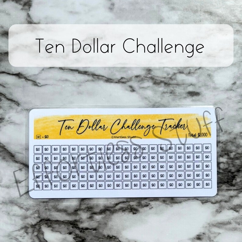 Laminated Yellow Color Savings Challenge Number Design Tracker | Fits ...