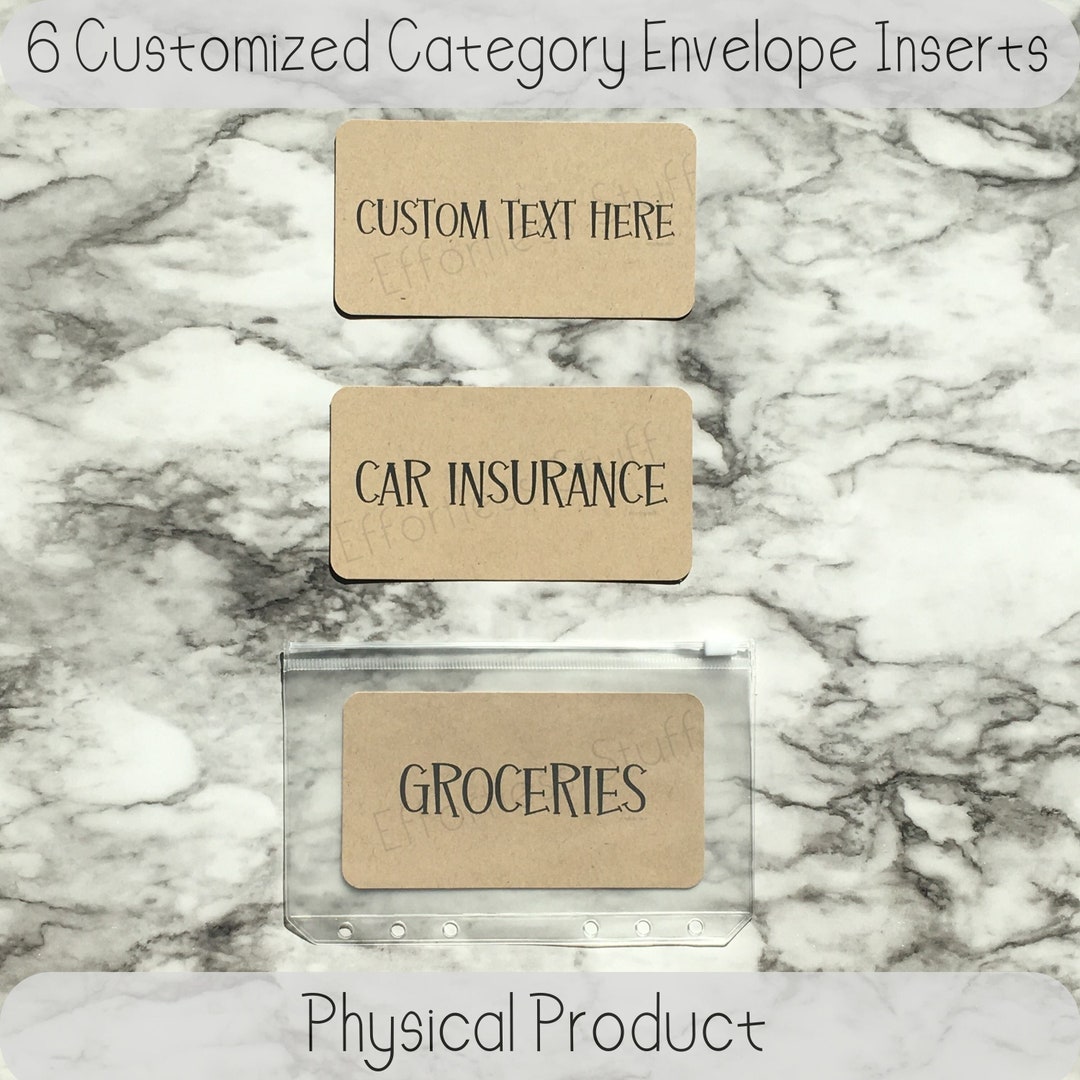 6 Customized Category Envelope Inserts Fits A6 Zipper - Etsy