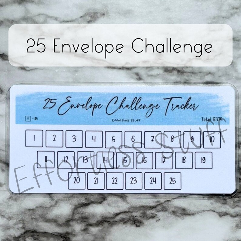 Laminated Blue Color Envelope Challenge Tracker Inserts | Fits A6 ...