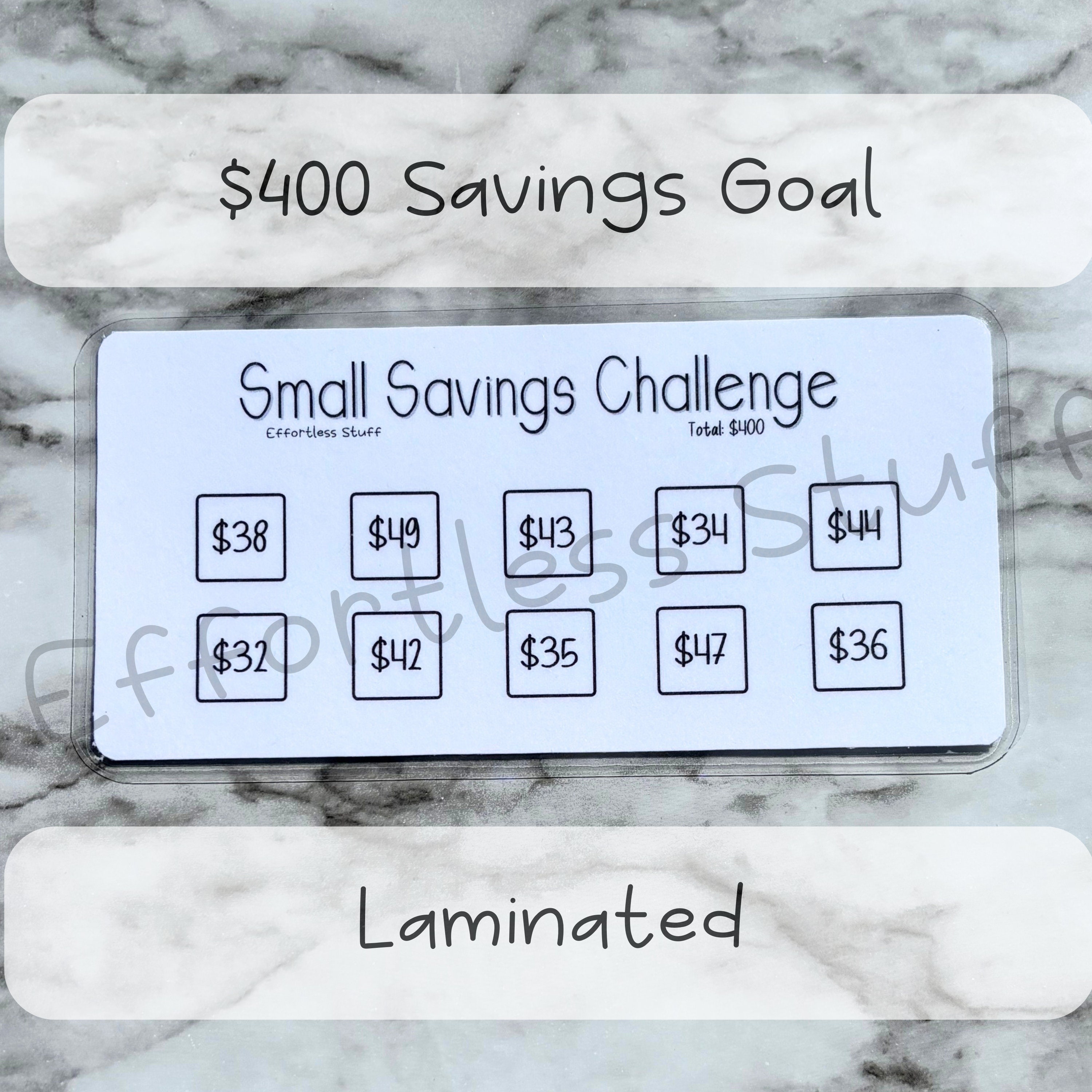 Laminated Small Savings Challenge Trackers | Nine Trackers | Savings ...