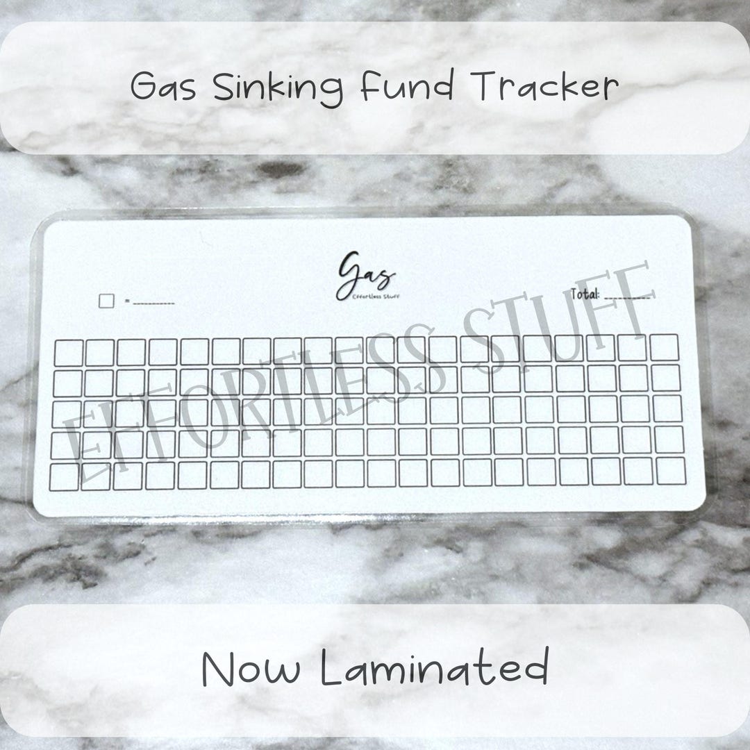 Laminated Gas Tracker | Fits A6 | Sinking Fund | Savings Fund | Simple ...