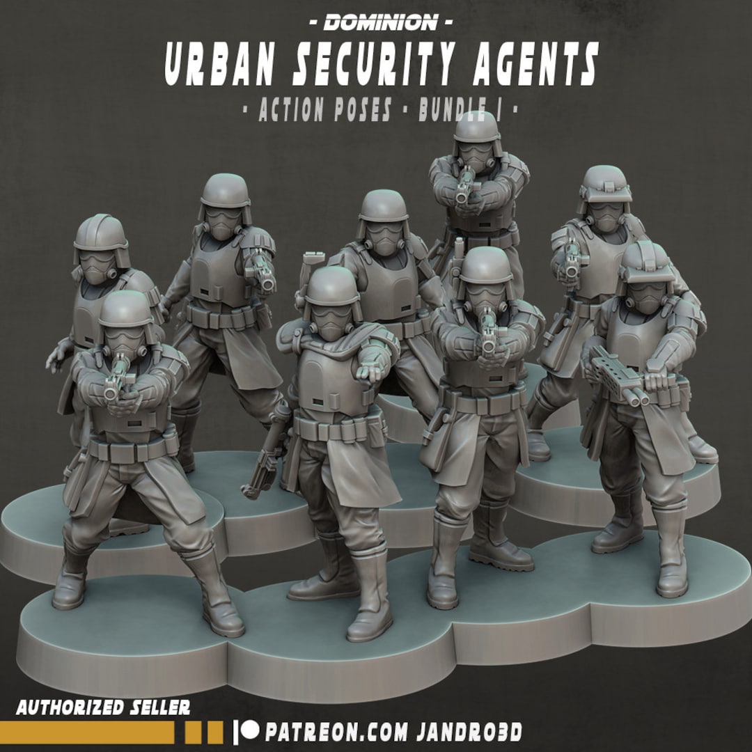 Urban Security Agents - Action Poses - Set of 9 | 35mm | SW Legions ...