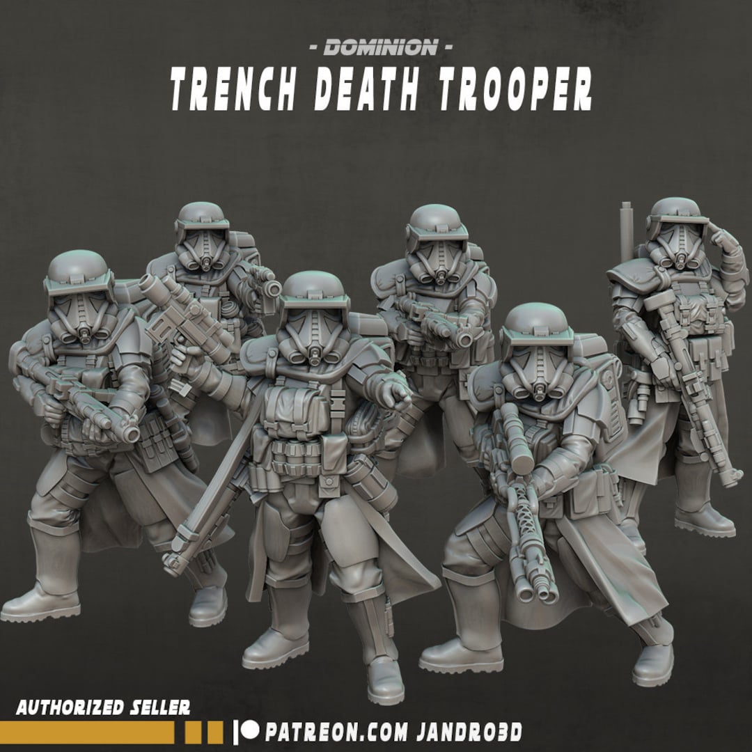 Trench Death Trooper - Set of 6 | 35mm | SW Legions | Dnd Miniatures ...
