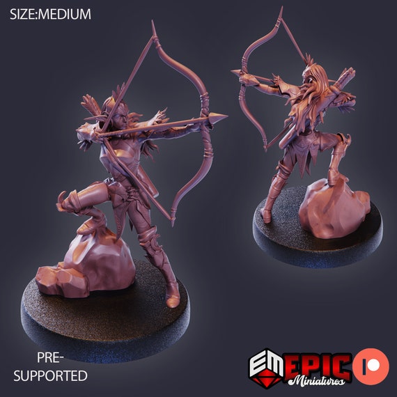 Elven Moon Runner Archer Dnd Miniatures Fantasy tabletop | Etsy