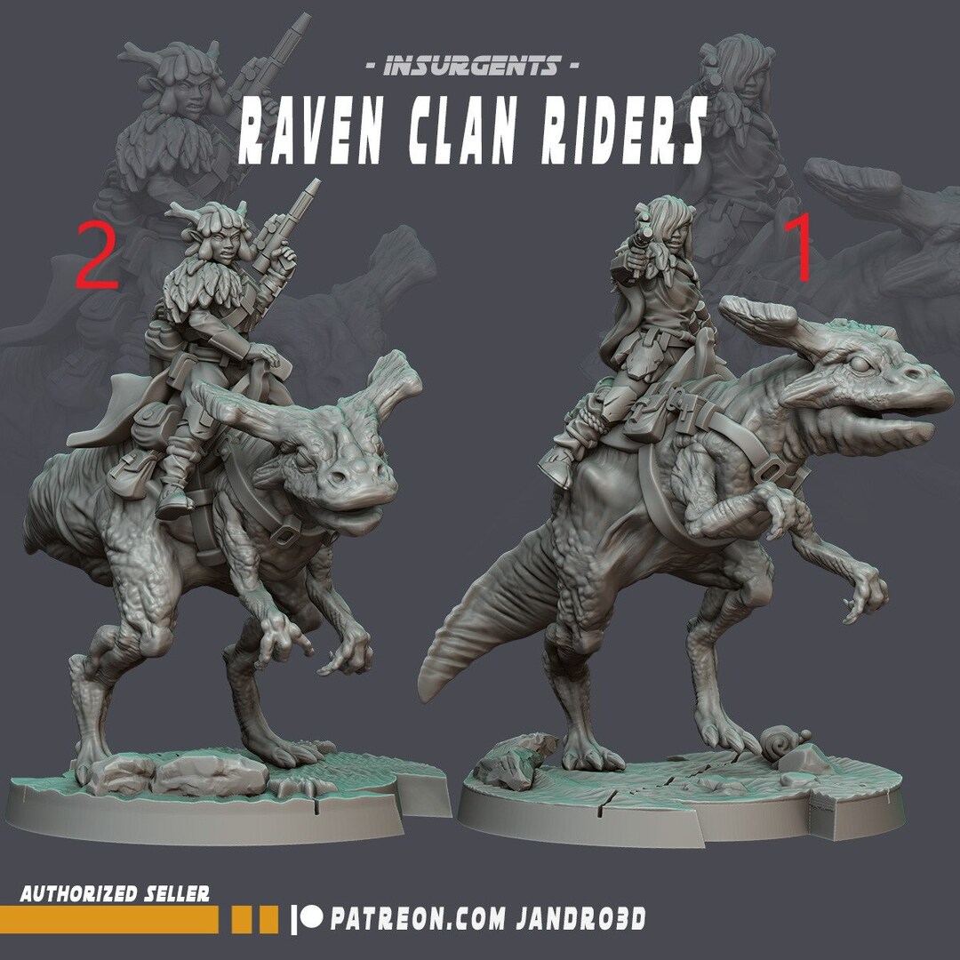 Raven Clan Riders | 35mm | SW Legions | Dnd Miniatures | Tabletop ...