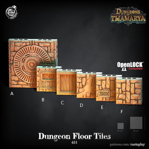 Dungeon Floor Tiles Dnd Miniatures Fantasy Rpg's - Etsy