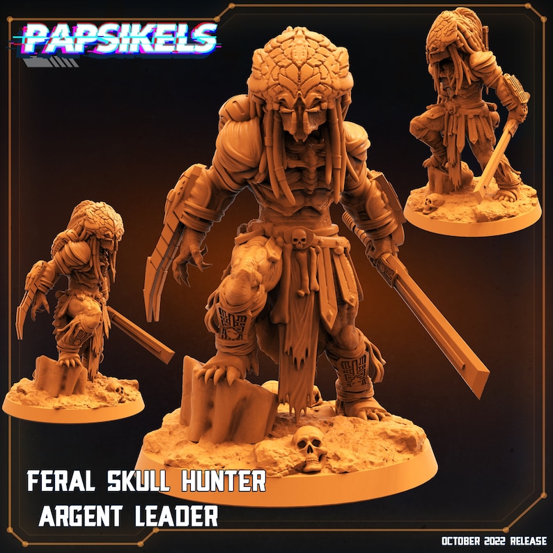 Feral Skull Hunter Argent Leader Dnd Miniatures Tabletop - Etsy