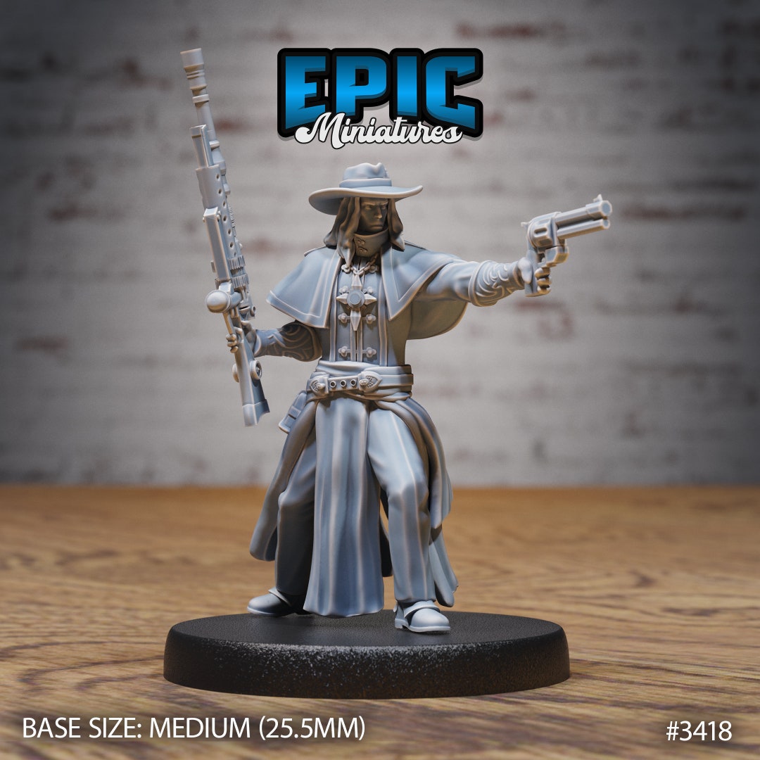 Wild West Holy Gunslinger Rifle V1 Dnd Miniatures Tabletop Gaming ...