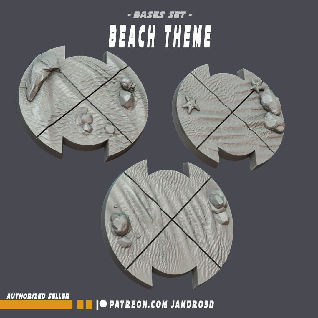 50mm Beach Theme Bases - Set of 3 | 35mm | SW Legions | Sci-fi | SW ...