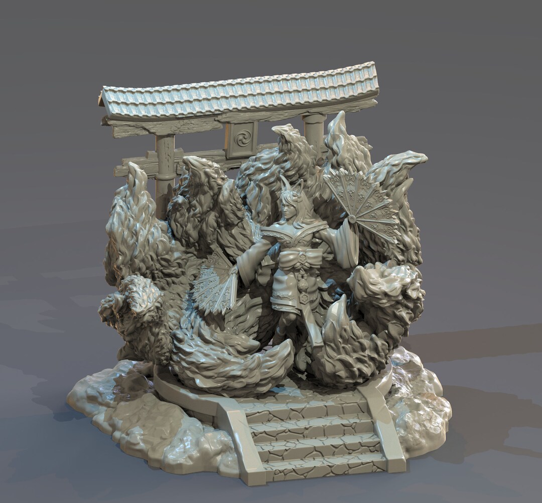 Inari | Dnd Miniatures | Tabletop Miniature | Clay Cyanide - Etsy