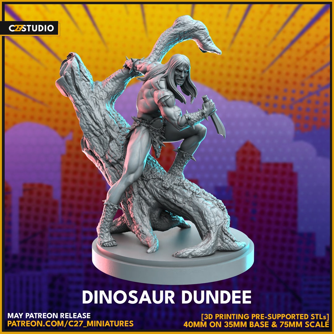 Dinosaur Dundee 40mm Crisis Protocol Dnd Miniatures Tabletop Gaming ...