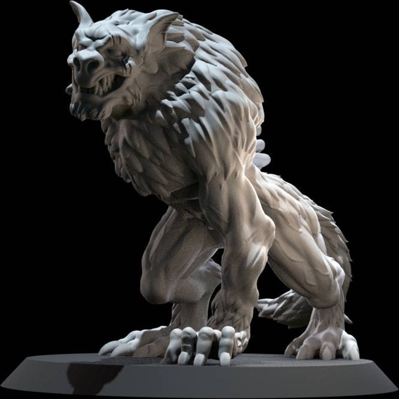 Barghest Abyssal Werewolf Dnd Miniatures Tabletop Gaming | Etsy