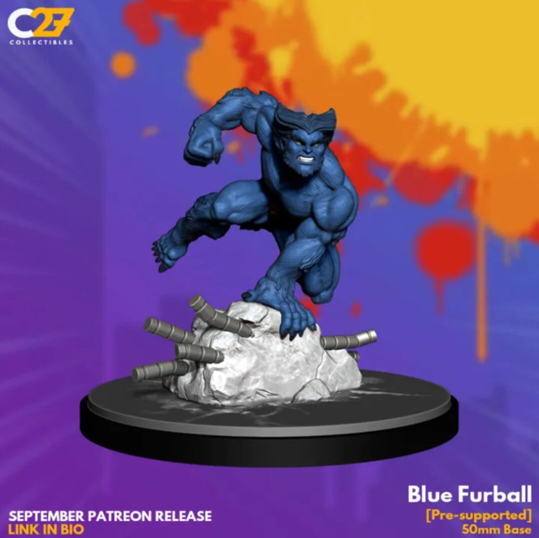 Blue Furball - Etsy