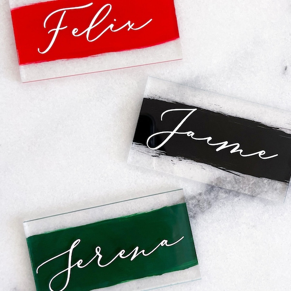 Hand Torn Place Cards and Chiffon Ribbon, Hand Torn Edges, Personalized ...