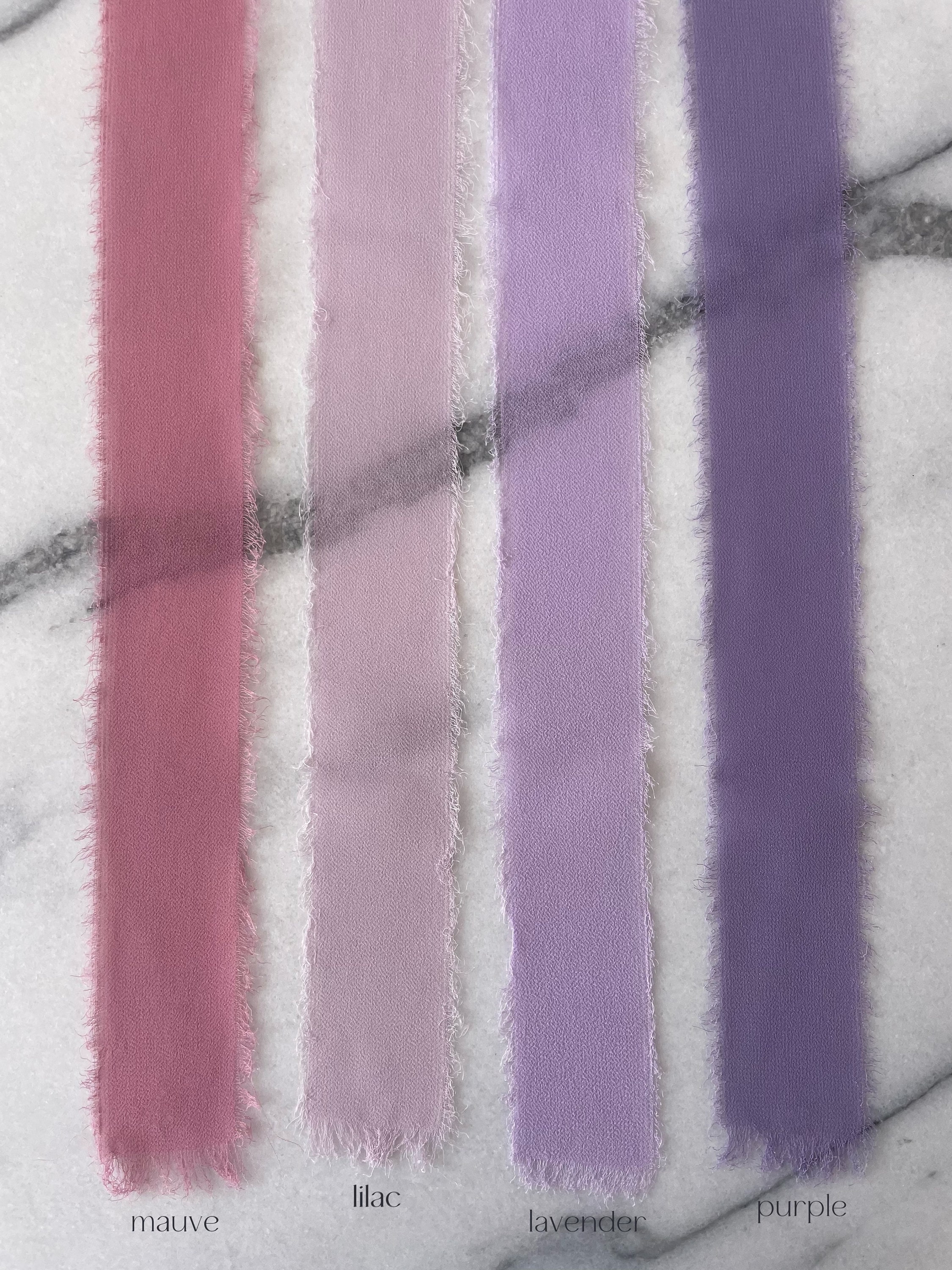 Hand Torn Place Cards and Chiffon Ribbon, Deckle Edge Place Cards With ...