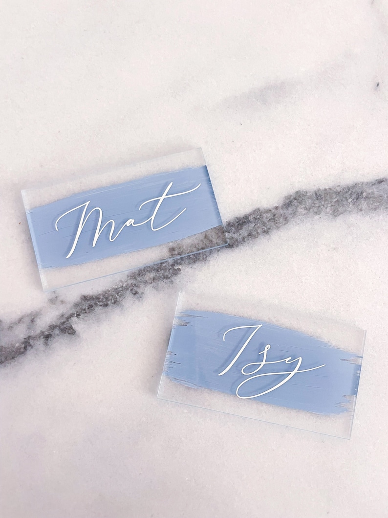 Personalized Acrylic Place Cards, Painted Place Cards, Party Name Cards ...