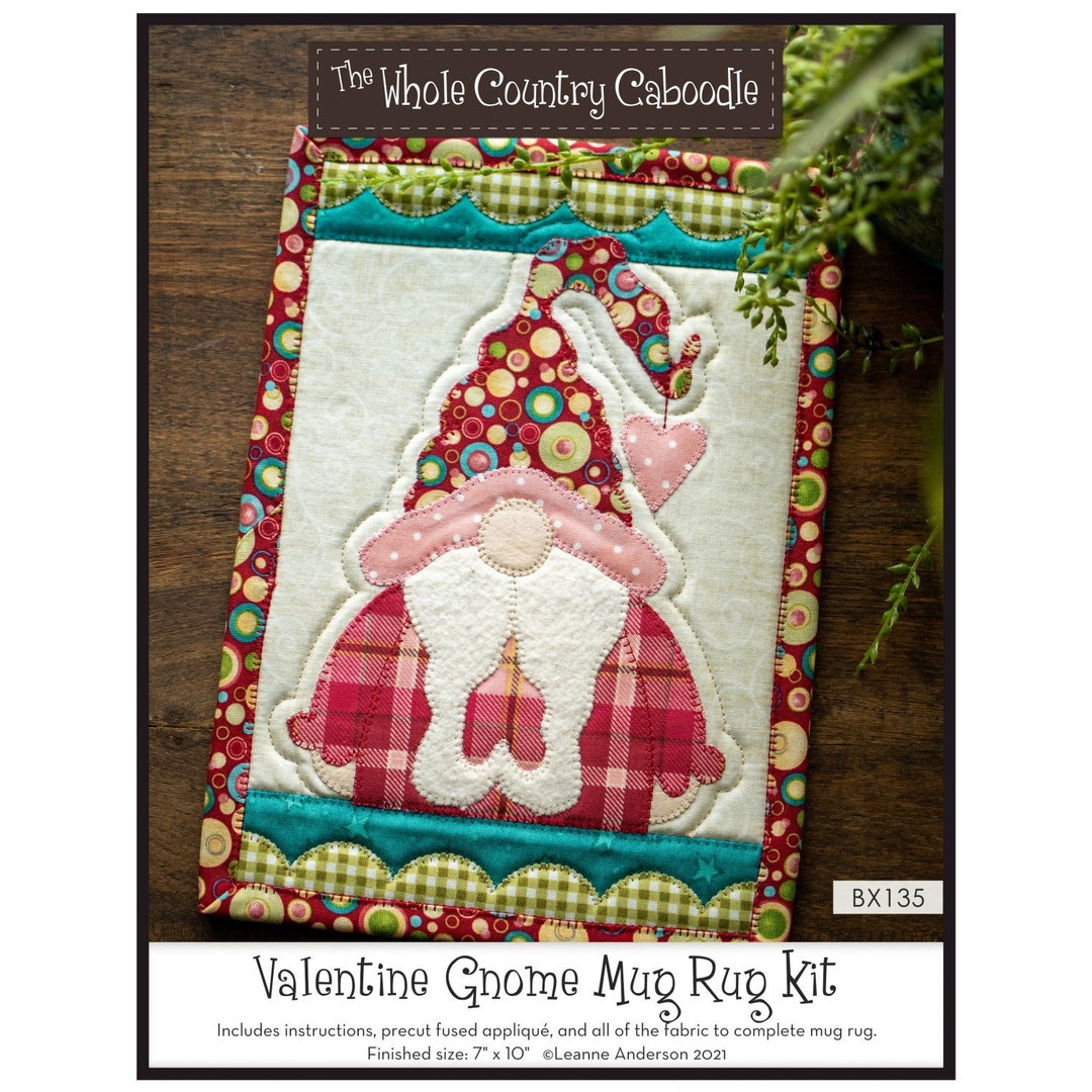 Valentine Gnome Mug Rug Kit the Whole Country Caboodle - Etsy