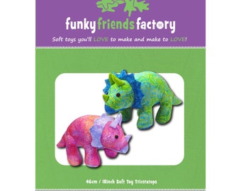 Dippy Dinosaurs Plush Toy Sewing Pattern From Funky Friends Factory NEW ...