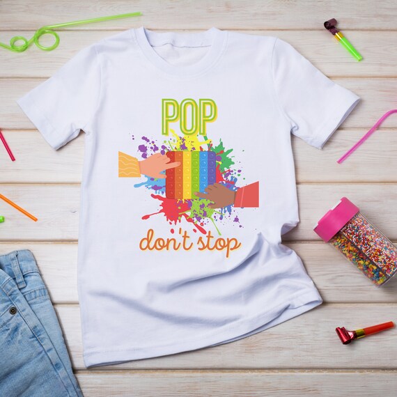 Pop It Fidget Shirt for Kids in Rainbow Fidget Tshirt | Etsy