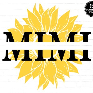 Mimi Split Monogram Svg Png, Mimi Sunflower Split Monogram Svg Png, Add ...