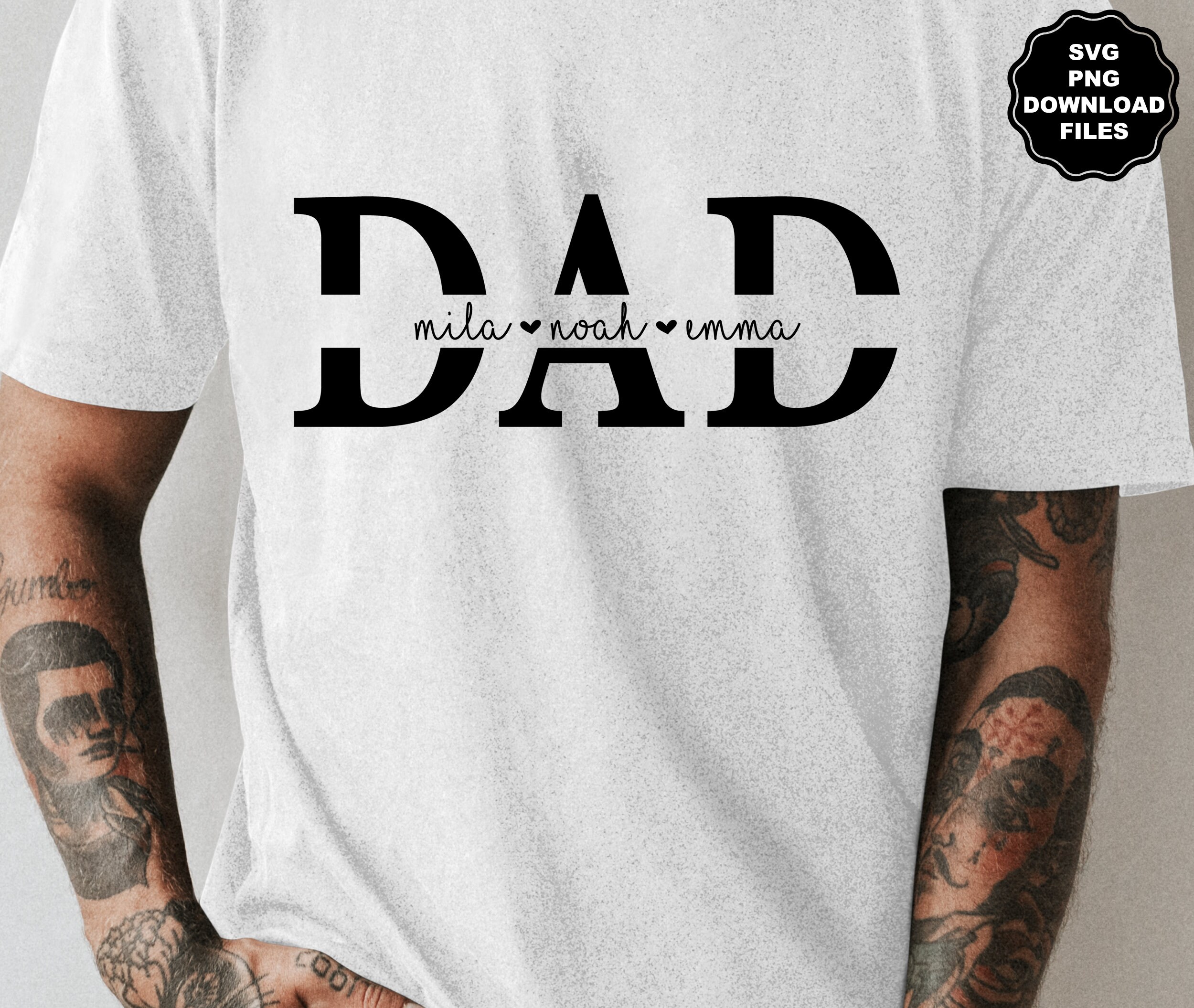 DAD Split Monogram Svg, Daddy, Pop, Papa, Papi, Grandpa, Dad Add Kids ...