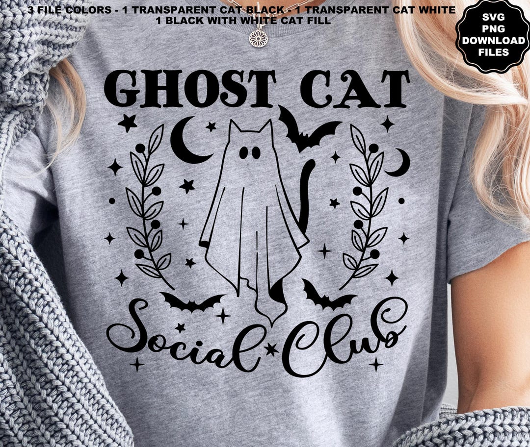 Ghost Cat SVG, Ghost SVG, Cat Ghost SVG, Ghost Cat Clipart, Halloween ...