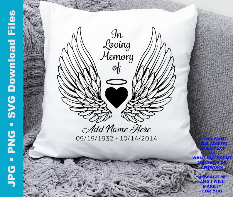 In Loving Memory of SVG Angel Wings SVG PNG Add Loved Ones - Etsy