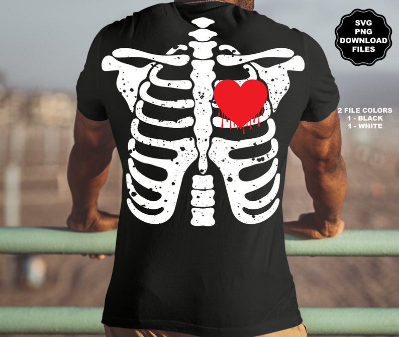 Grunge Ribcage Dripping Blood Heart SVG Distressed Skeleton - Etsy