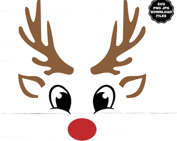 Girl Reindeer Face SVG DXF for Cricut, Christmas Reindeer Face, Girl ...