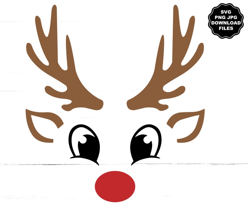 Rudolph Reindeer Boy Face SVG Merry Christmas Add Name - Etsy