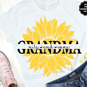 Grandma Split Monogram Svg Png, Sunflower Split Monogram Svg Png, Add ...
