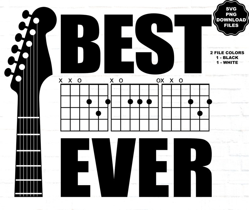 Best Dad Ever SVG Dad Guitar Chords Musician Guitarist Dad - Etsy