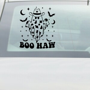 Boo Haw Ghost SVG Cowboy Hat Cow Print, Bats, Moon, Halloween T-shirt ...