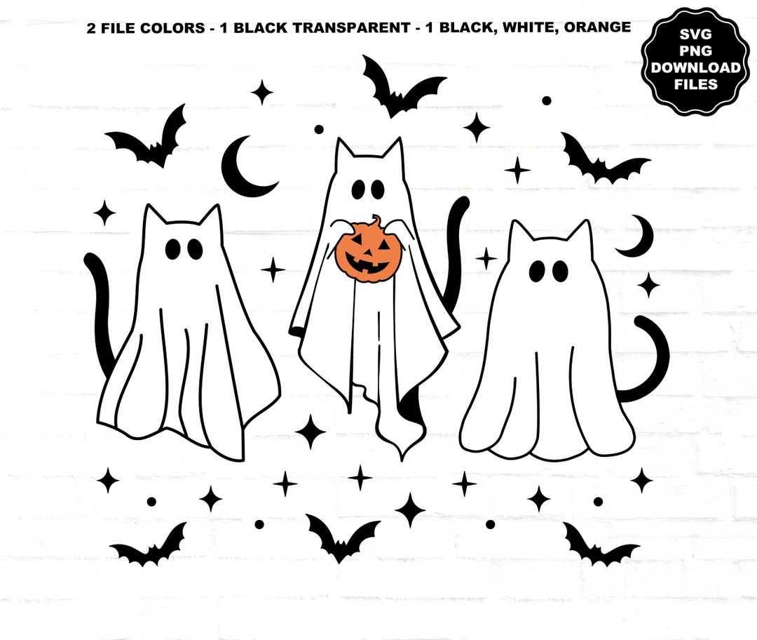Ghost Cat SVG, Ghost SVG, Cat Ghost SVG, Ghost Cat Clipart, Halloween ...