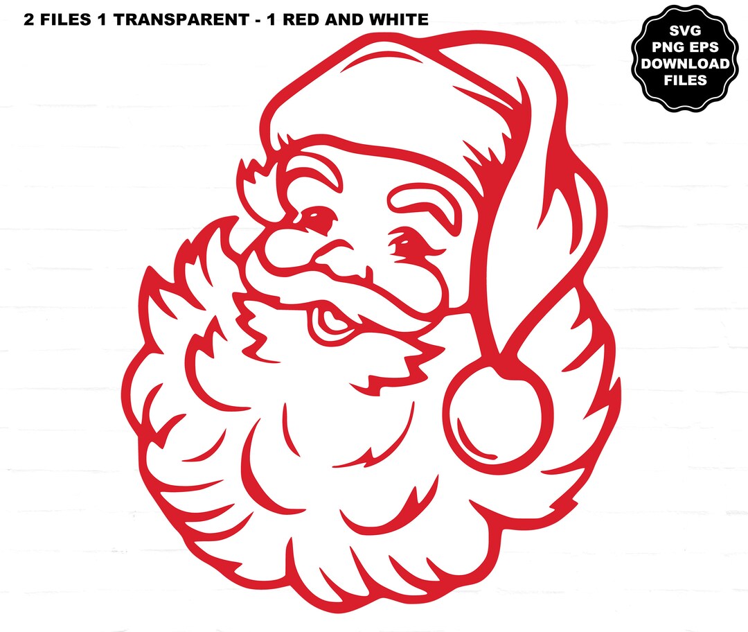 Santa Face SVG, Santa Face PNG, Vintage Santa Svg, Father Christmas ...