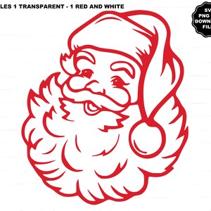 Santa Face SVG, Santa Face PNG, Vintage Santa Svg, Father Christmas ...