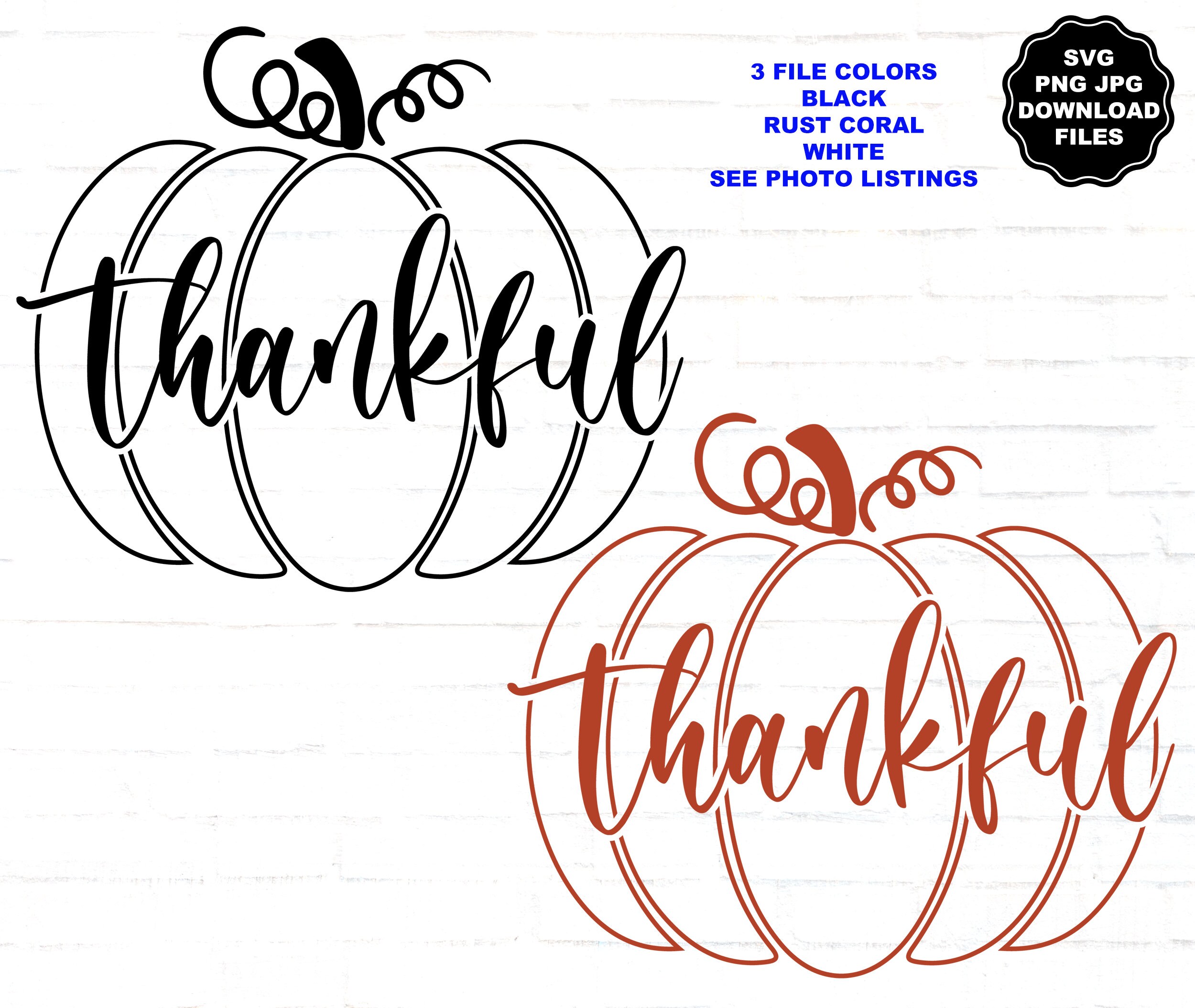 Thankful Pumpkin SVG Thankful T-shirt SVG Fall Thanksgiving - Etsy