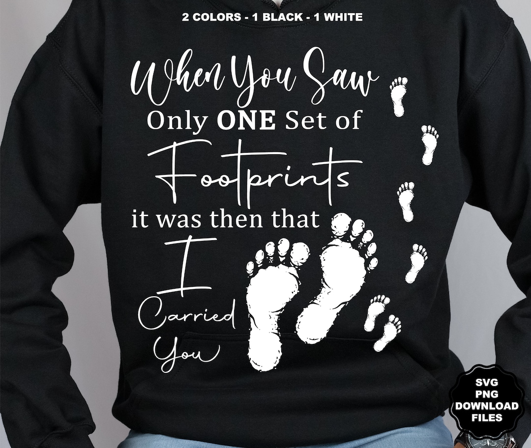 Footprints in the Sand SVG, Jesus Footprints, I Carried You in Troubled ...