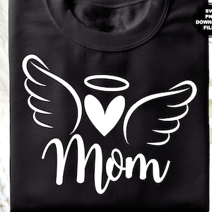 Mom Angel Wings SVG, in Loving Memory, Angel Wings Heart, Name With ...