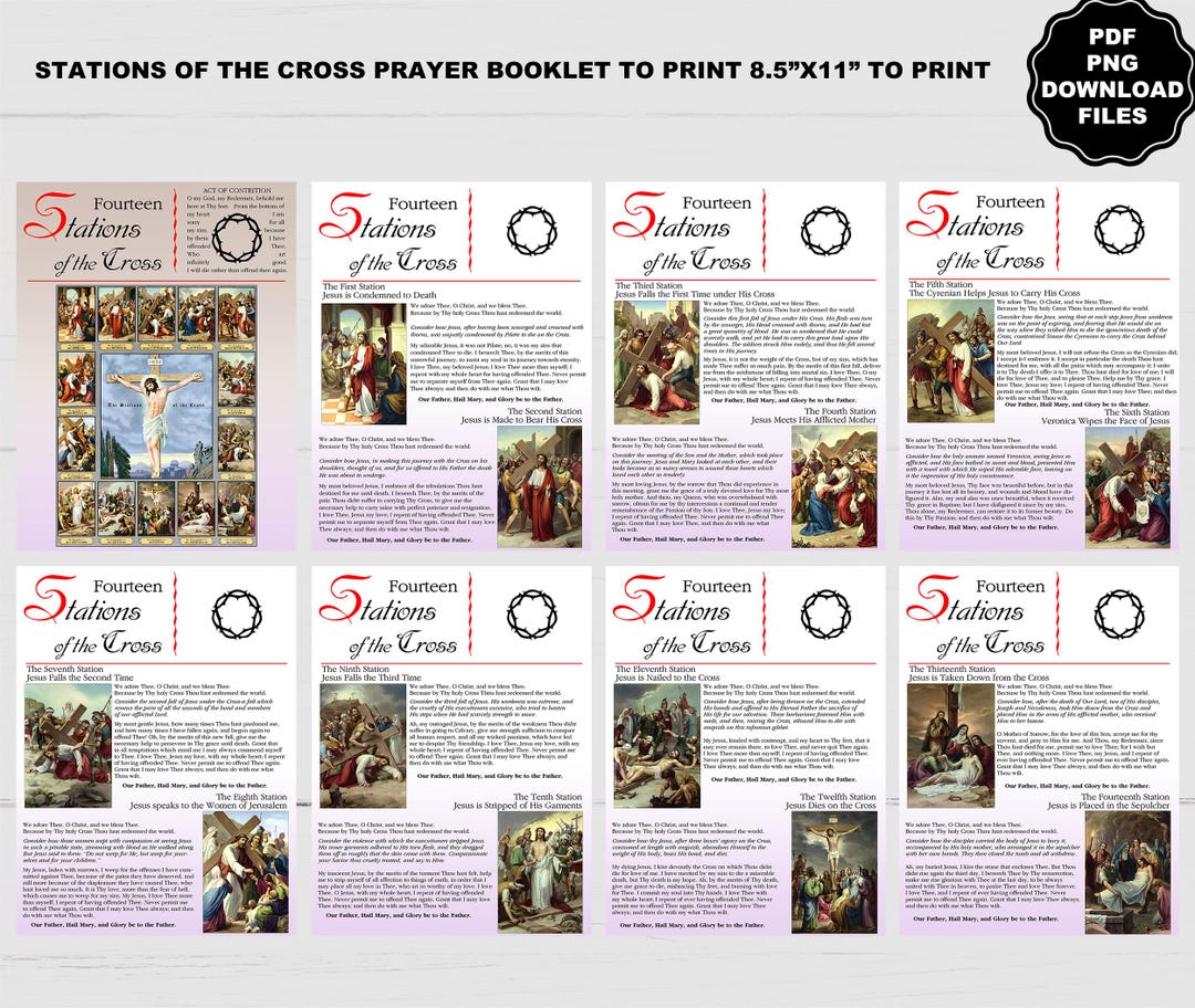 Stations of the Cross Lent Prayer Booklet to Print 8.5”X11” 8 Pages ...
