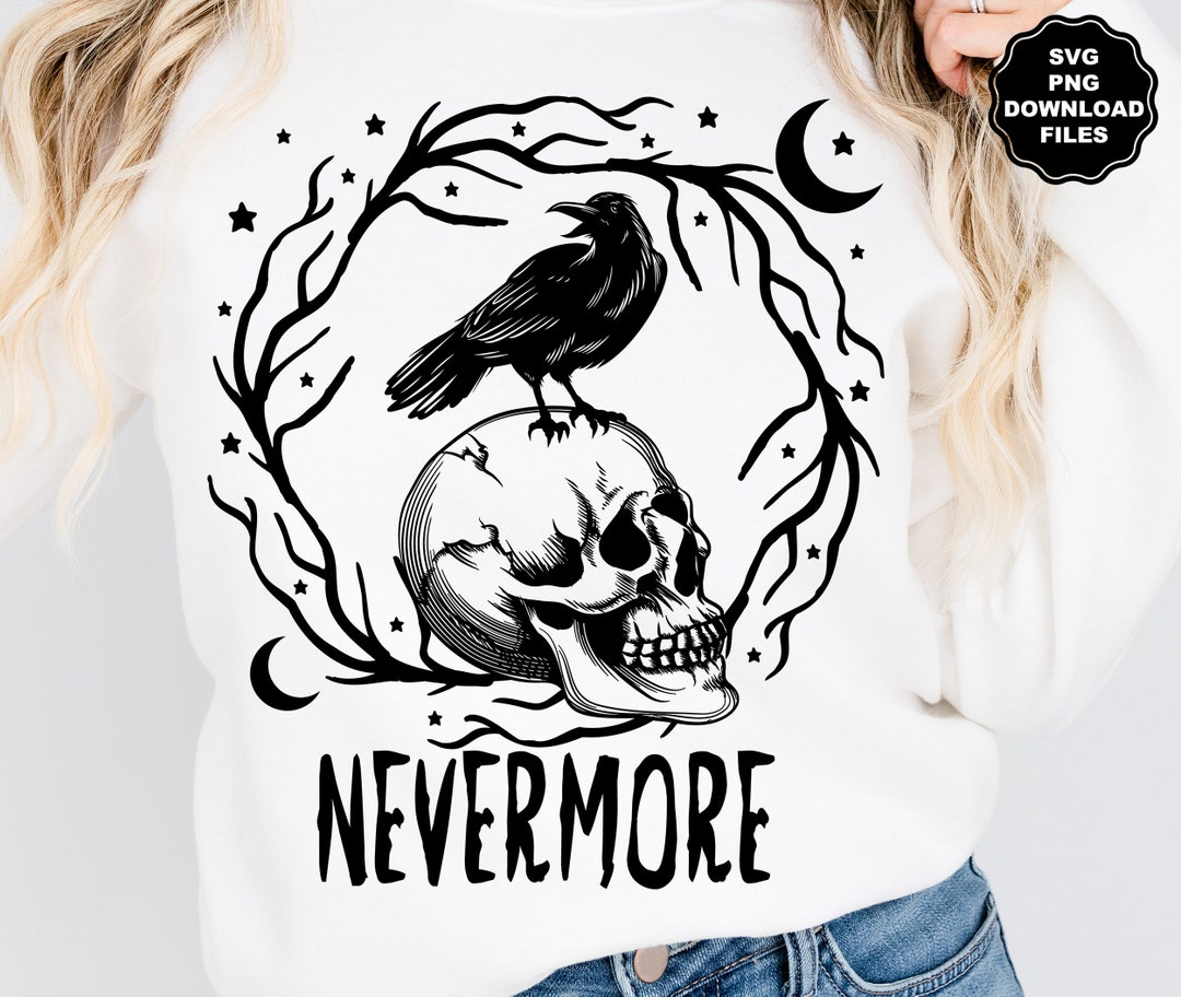 Black Raven SVG, Nevermore Edgar Allan Poe SVG, the Raven SVG, Lenore ...