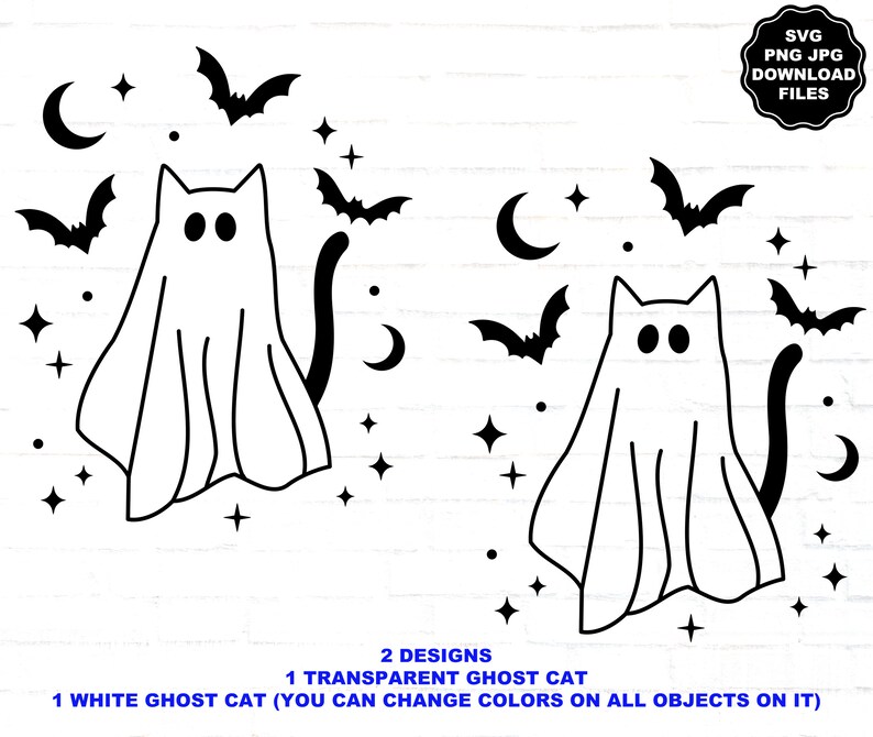 Ghost Cat SVG Ghost SVG Cat Ghost SVG Ghost Cat Clipart - Etsy