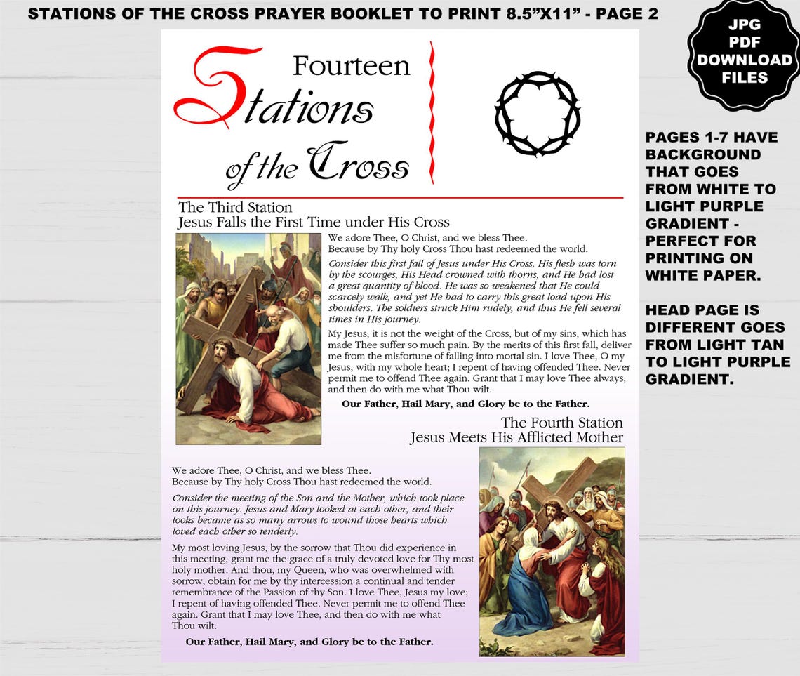 Stations of the Cross Lent Prayer Booklet to Print 8.5”X11” 8 Pages ...