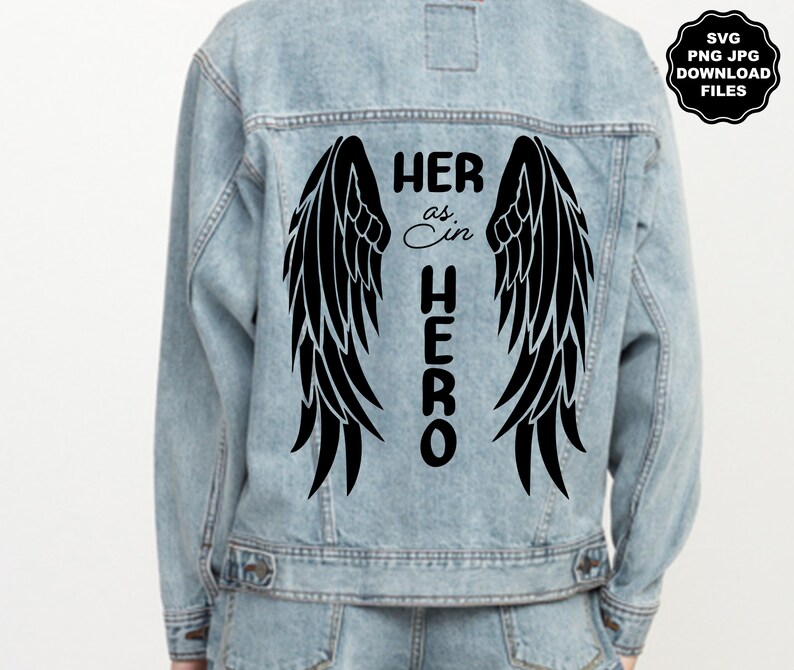 Her as in Hero SVG Angel Wings SVG Woman Hero PNG Angel - Etsy