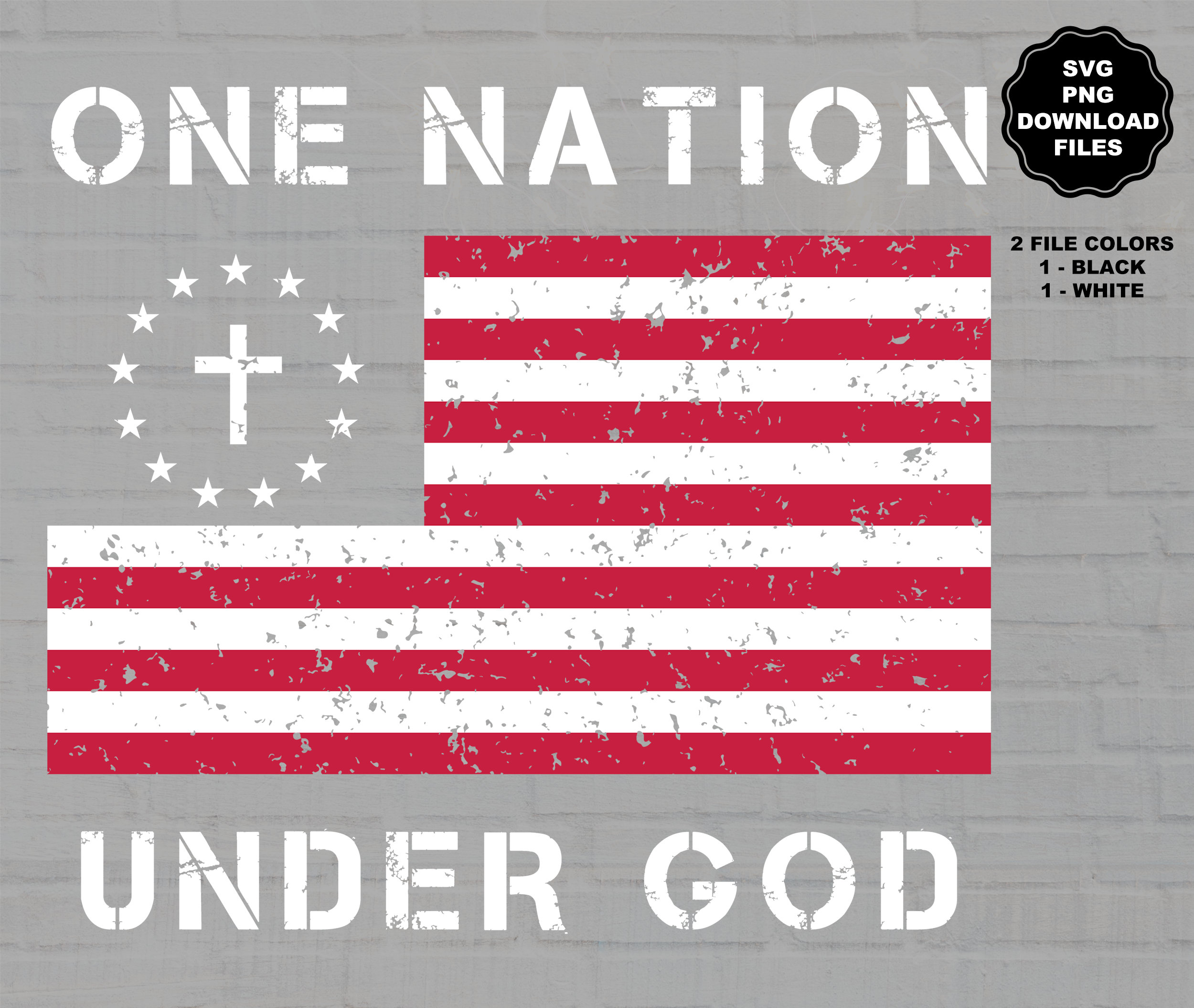 One Nation Under God American Flag Cross SVG Patriotic - Etsy