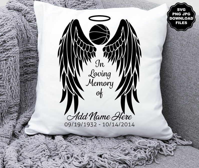In Loving Memory Angel Wings SVG Add Name W Wings Angel - Etsy