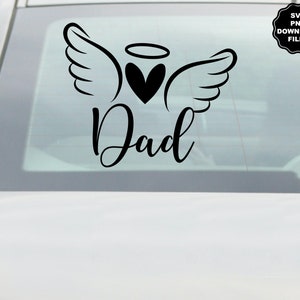 Dad Angel Wings SVG, in Loving Memory, Angel Wings Heart, Name With ...