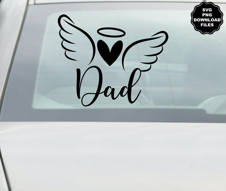 Dad Angel Wings SVG, in Loving Memory, Angel Wings Heart, Name With ...